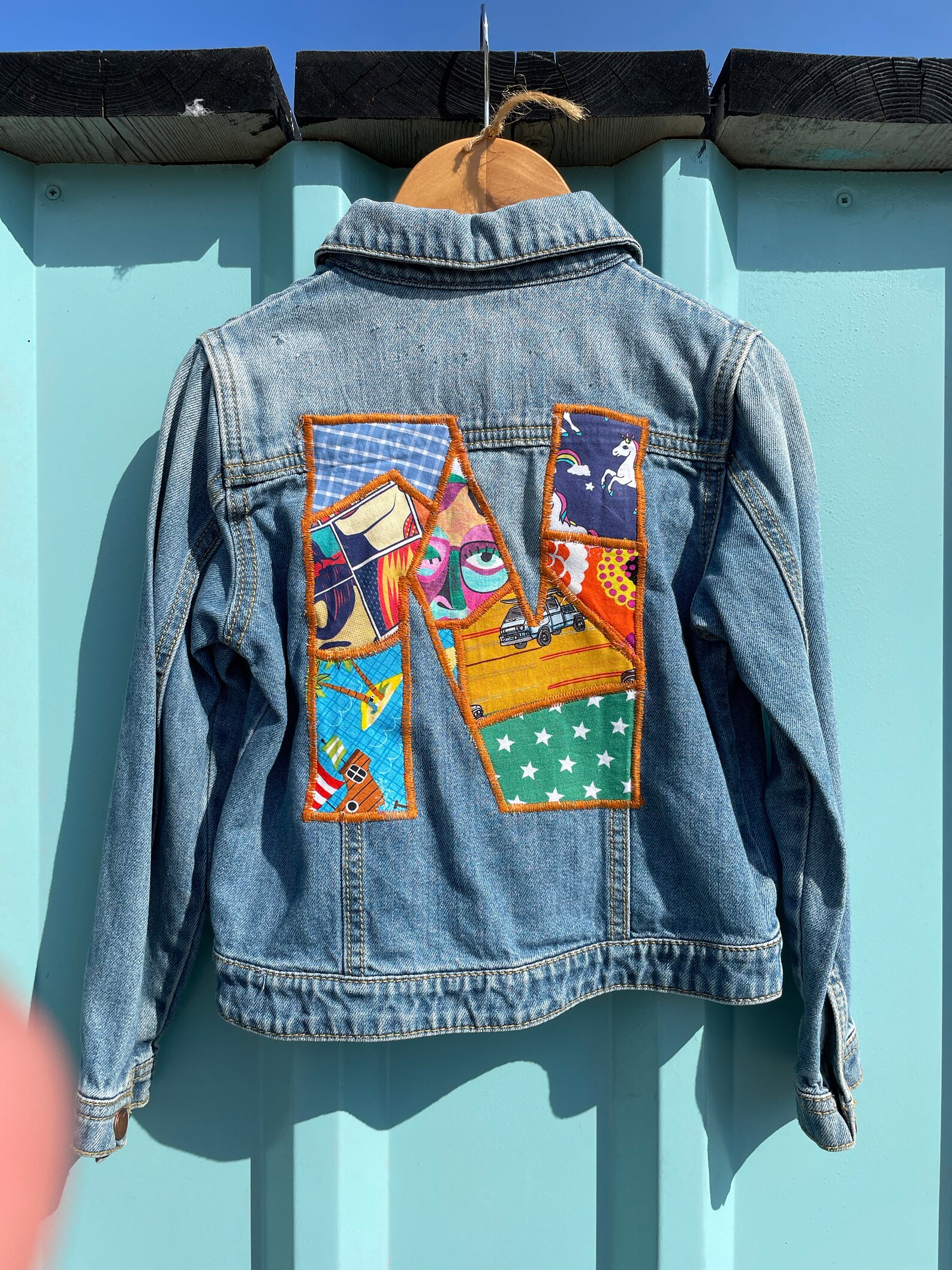 Personalised Letter Pre Loved Denim Jacket Bespoke Embroidered Jacket ...