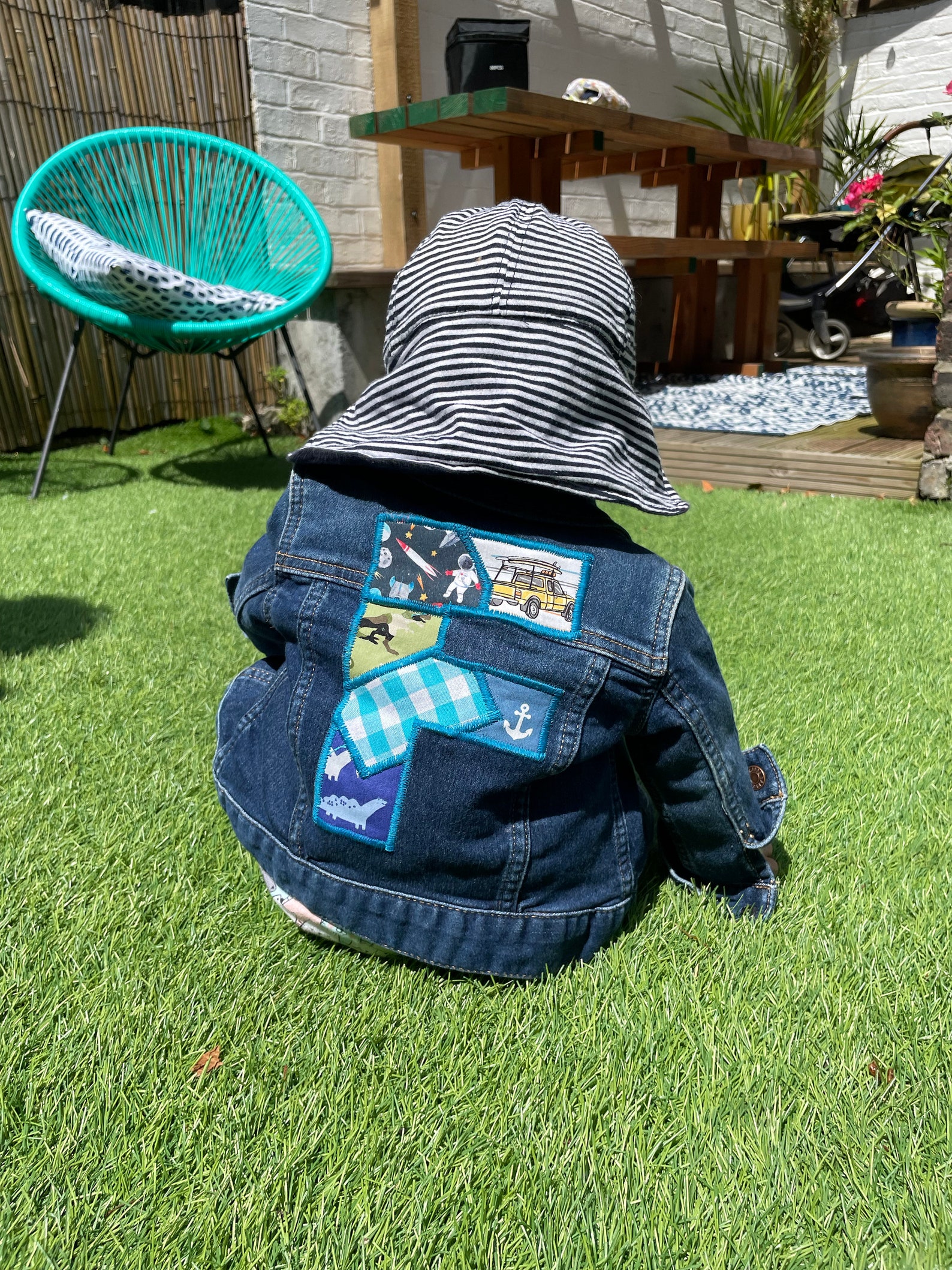 Personalised Letter Pre Loved Denim Jacket Bespoke Embroidered Jacket ...