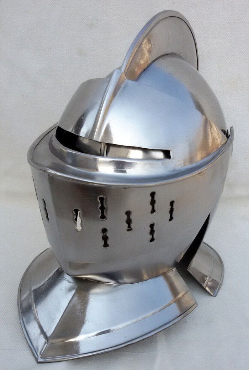 Medieval Close Helmet Battle Warrior Knight Armor Helmet Great Replica ...