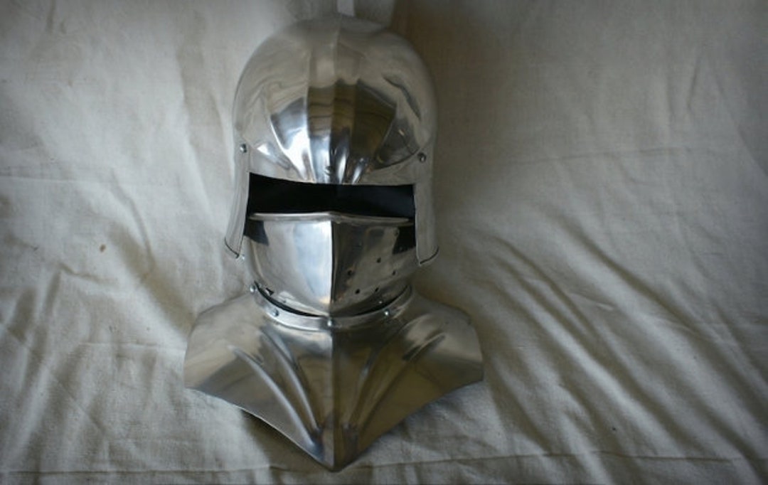 Medieval Sallet Helmet With Bevor Gothic Style for Larp/reenactment ...