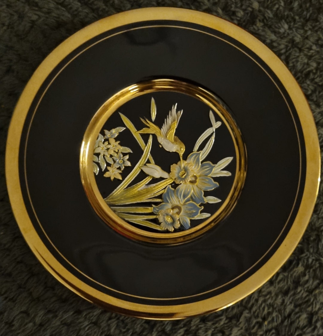 Hummingbird Plate the Art of Chokin - Etsy