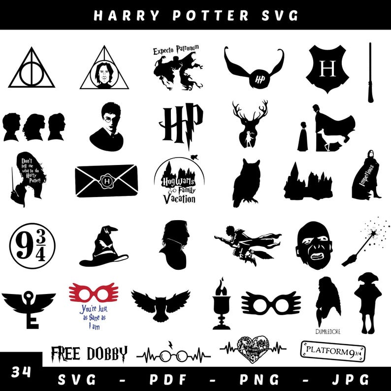 34 Harry Potter SVG, Hogwarts Svg, Harry Potter Svg Bundle, Glowforge ...