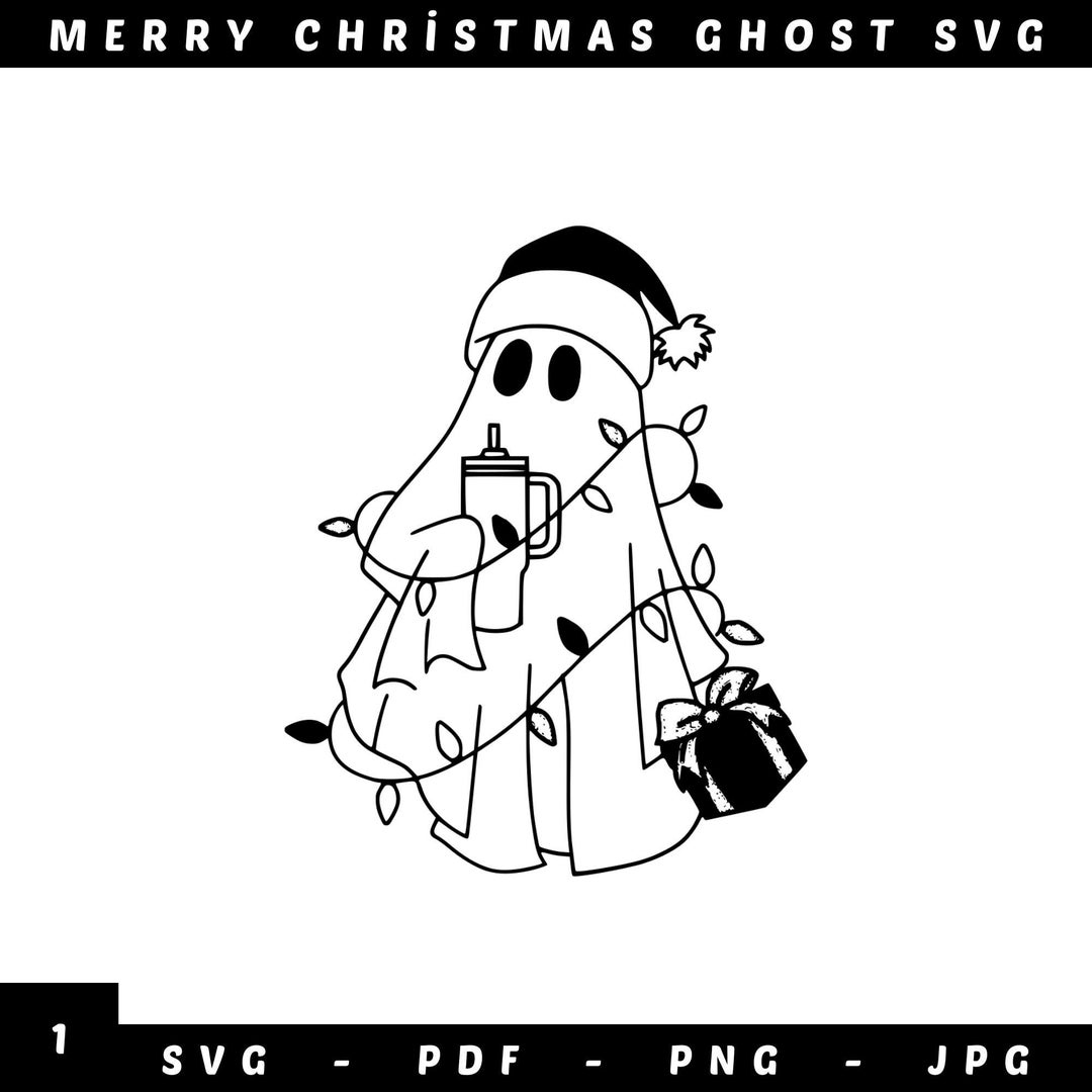 Christmas Ghost Svg,ghost PNG, Cute Ghost JPG, Download File, Label Svg ...