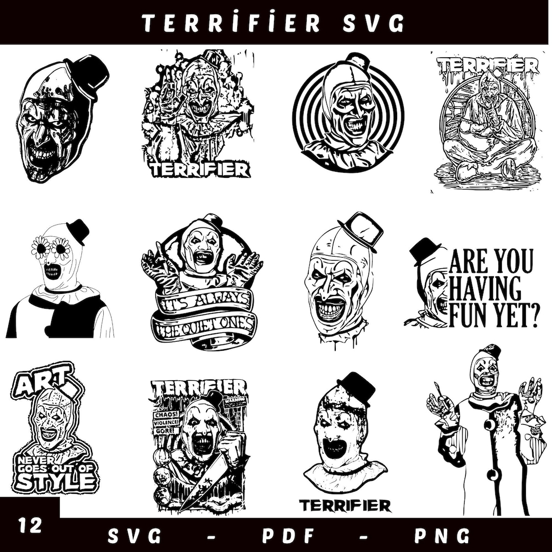 Terrifier SVG, Terrifier PNG, Cricut, Instant Download, T-shirt Print ...