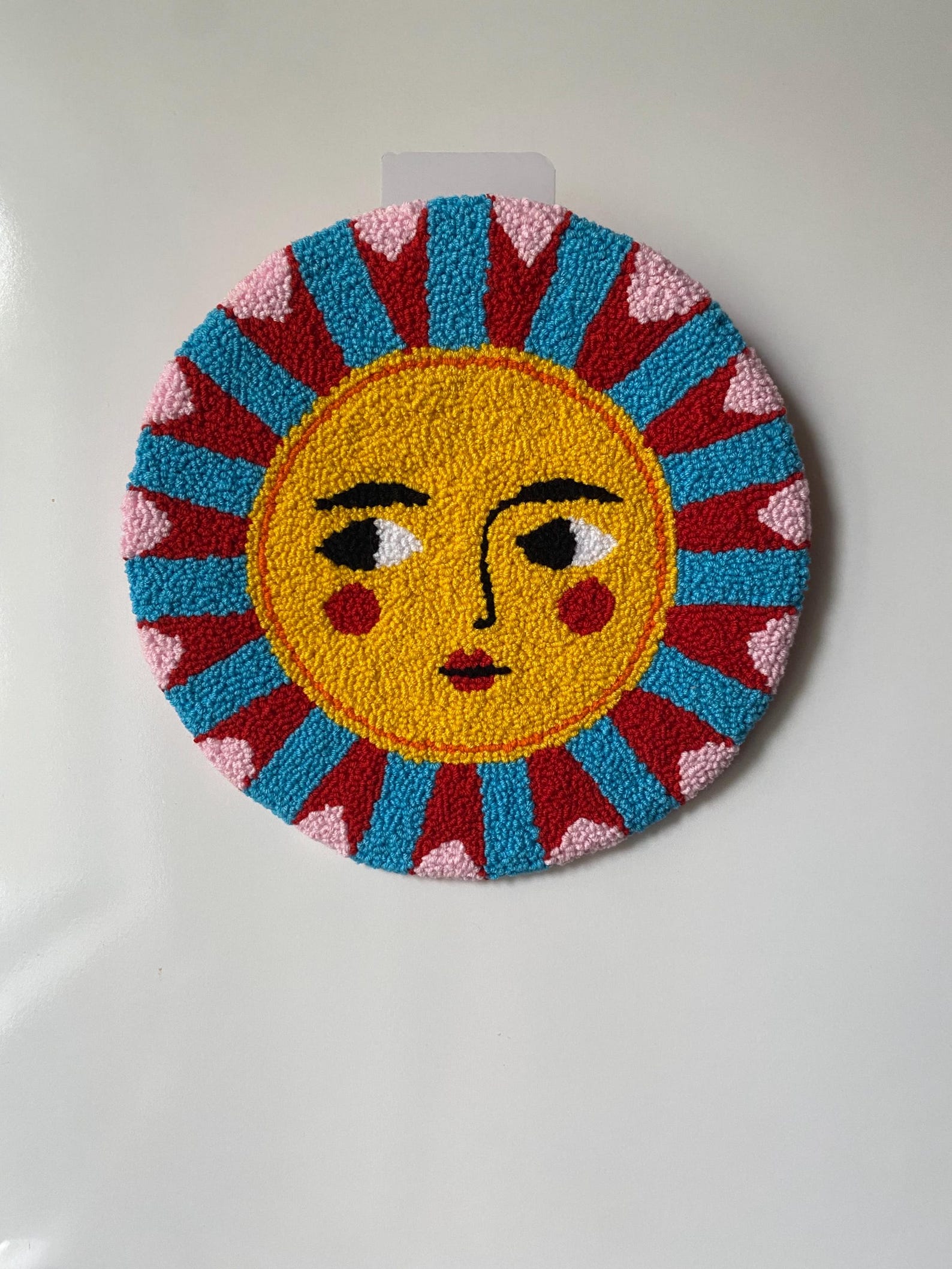 Cute Sun Punch Wall Art Decor, Punch Needle Wall Accessories, Handmade ...