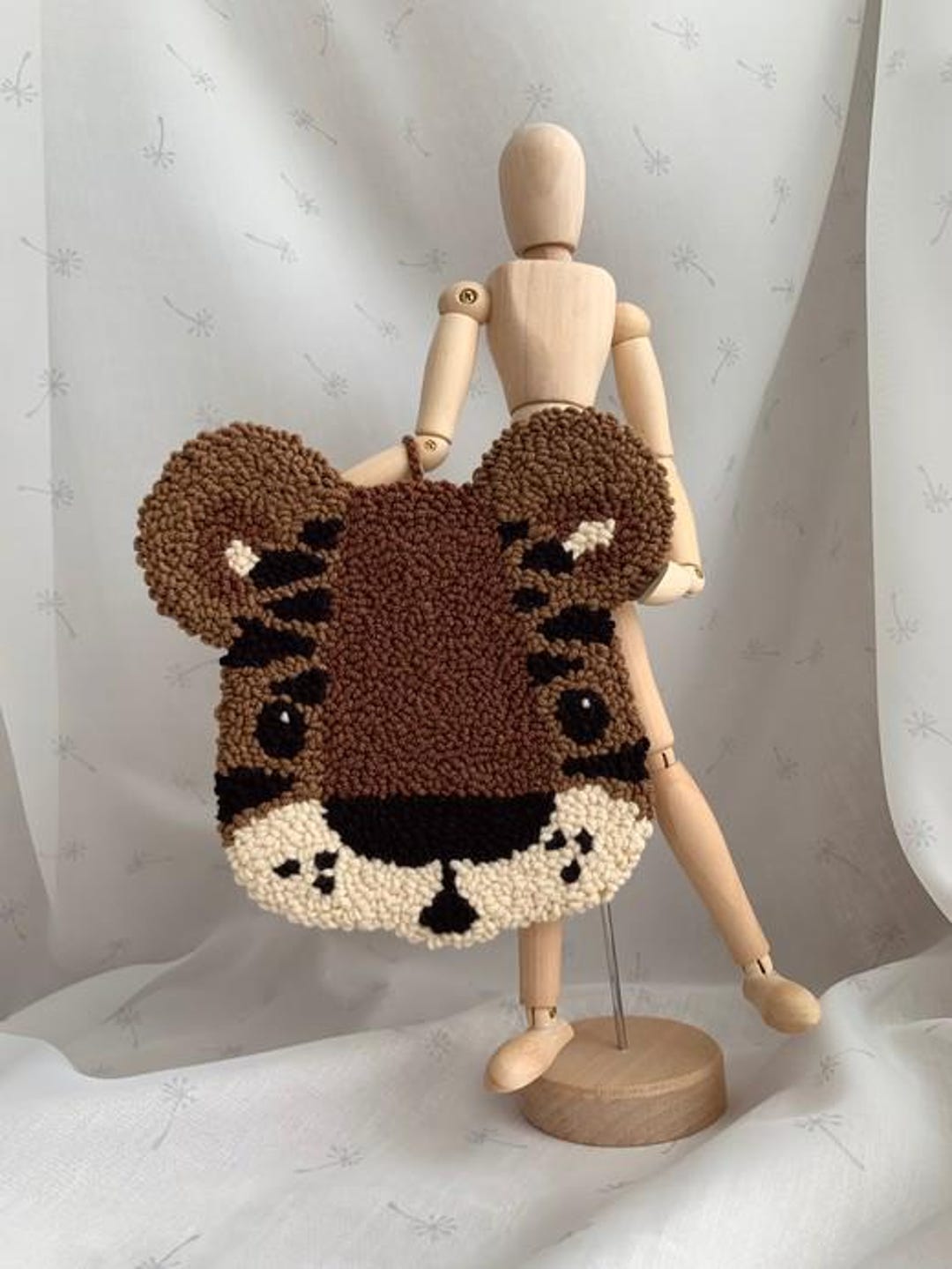 Tiger Punch Wall Art Decor, Punch Needle Wall Accessories, Handmade ...