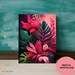 Tropical Leaves, Prints, , Pink Poster, Vivid Color, Living Room Decor ...