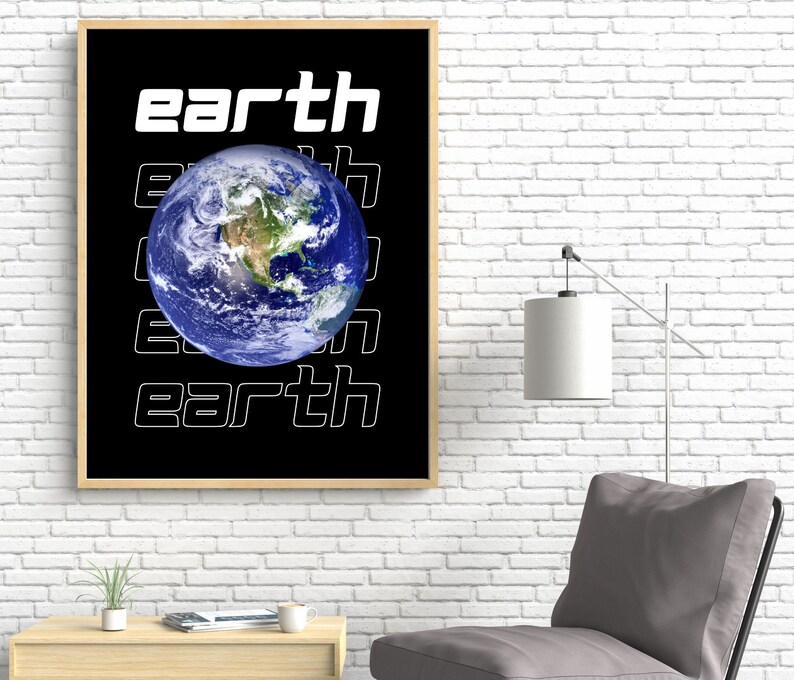Poster Earth Poster Terre Poster Digital Affiche à - Etsy