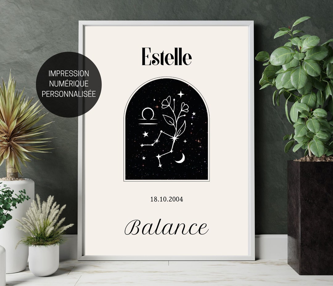 Personalized Poster in French Astro Sign, Printable Poster ...