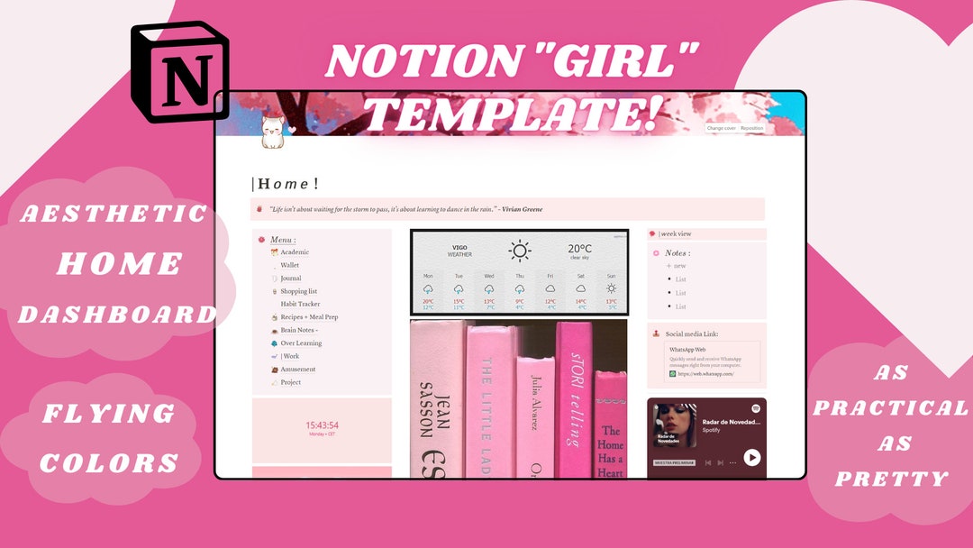 Notion Girl Template - Etsy