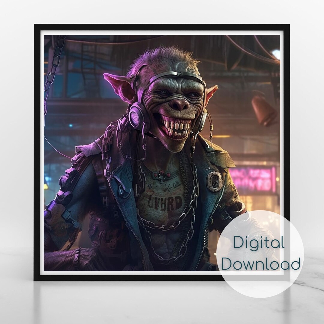 Human-like Ape in a Futuristic Cyberpunk Environment, Ai Generated ...