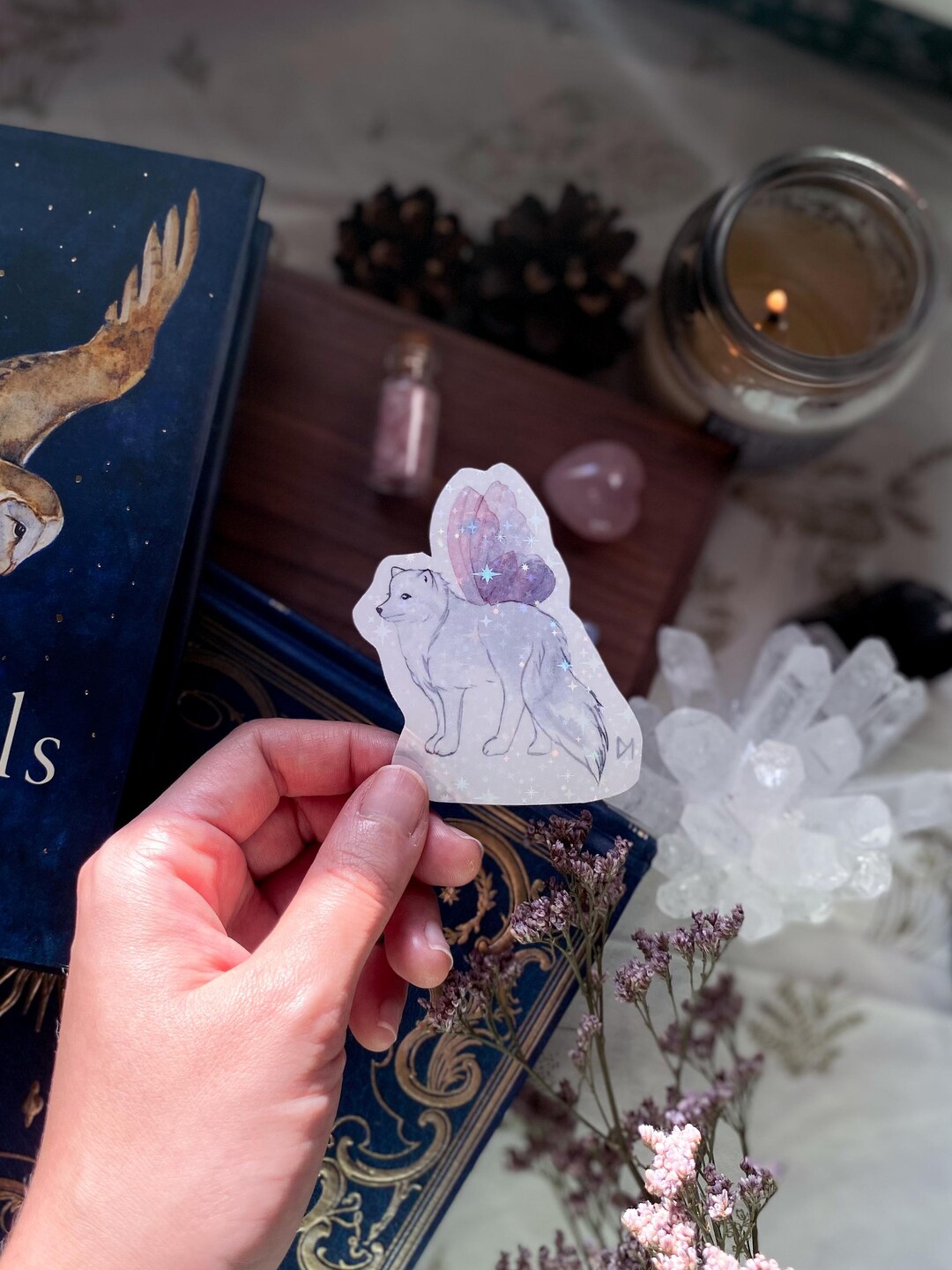 Fairy Wolf Sparkly Sticker Fairycore Illustration, Faerie Art ...