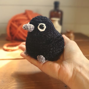 Handmade Crow Crochet Toy | Amigurumi Bird Plushy | Ideal Gift for Bird ...