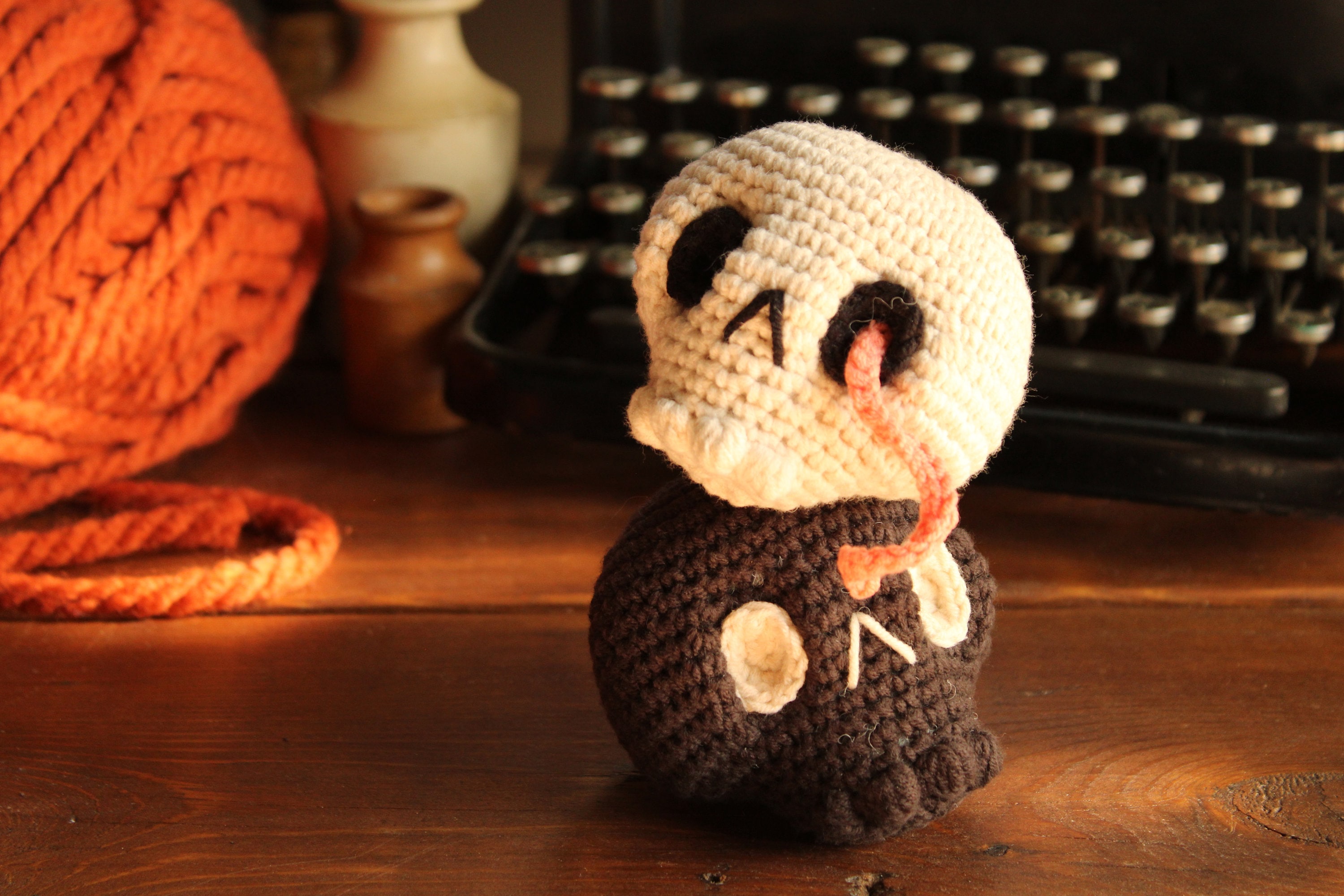Little Crochet Human Skull Pattern Amigurumi Skull With Worm and ...