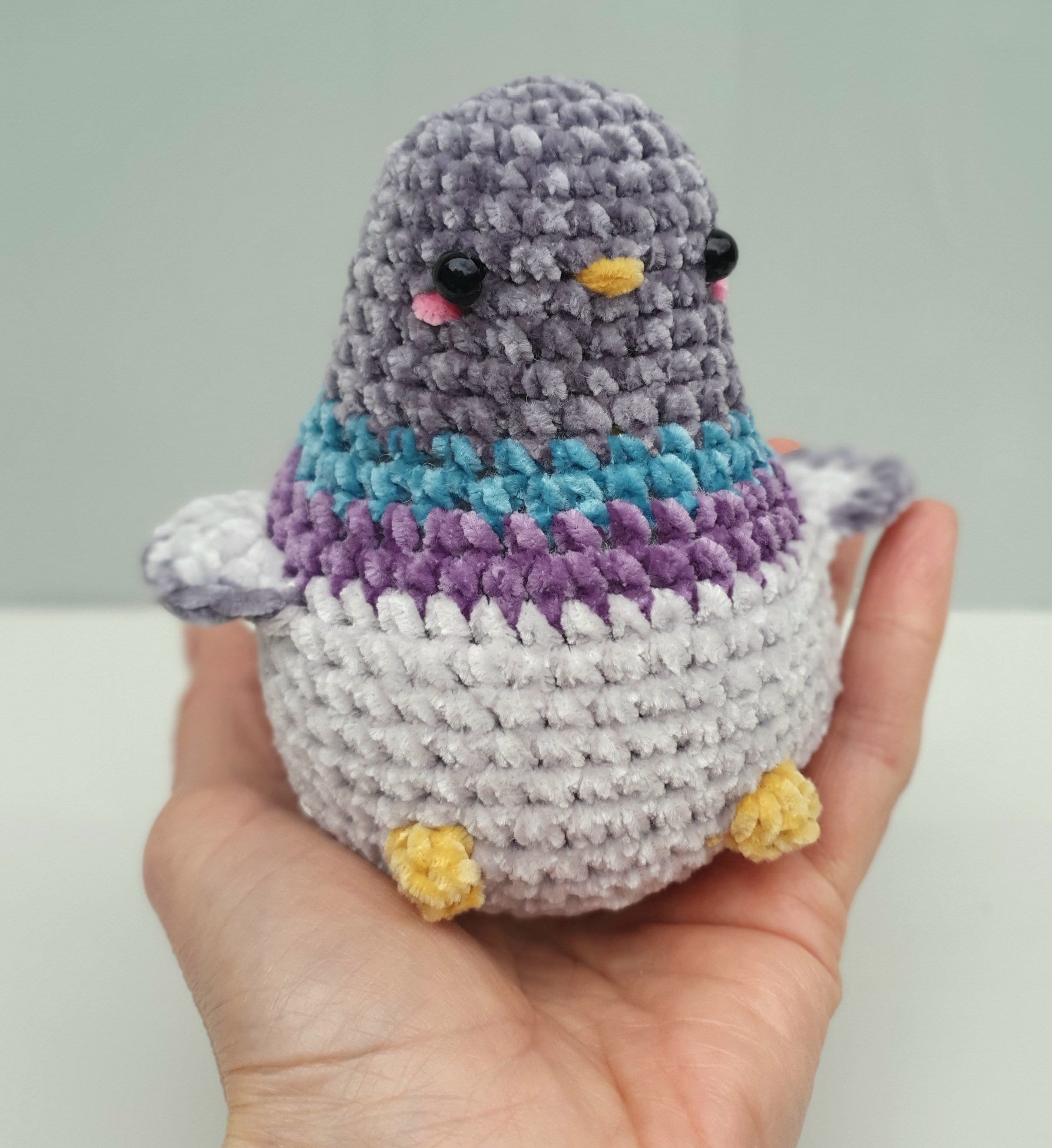 Handmade Pigeon Plushie | Small Crochet Toy | Ideal Gift for Bird ...