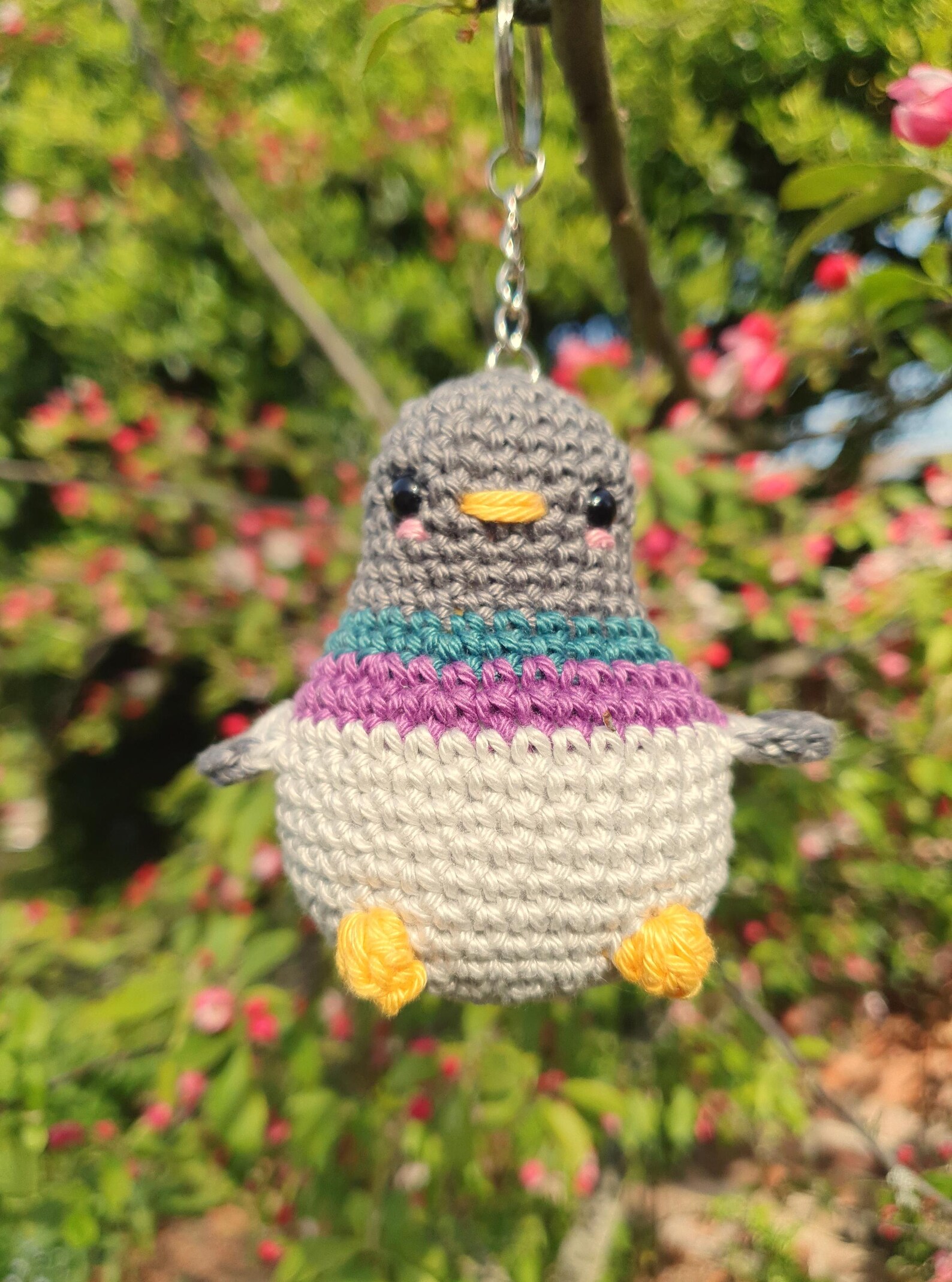 Handmade Pigeon Key Chain Plushie | Small Crochet Toy | Ideal Gift for ...