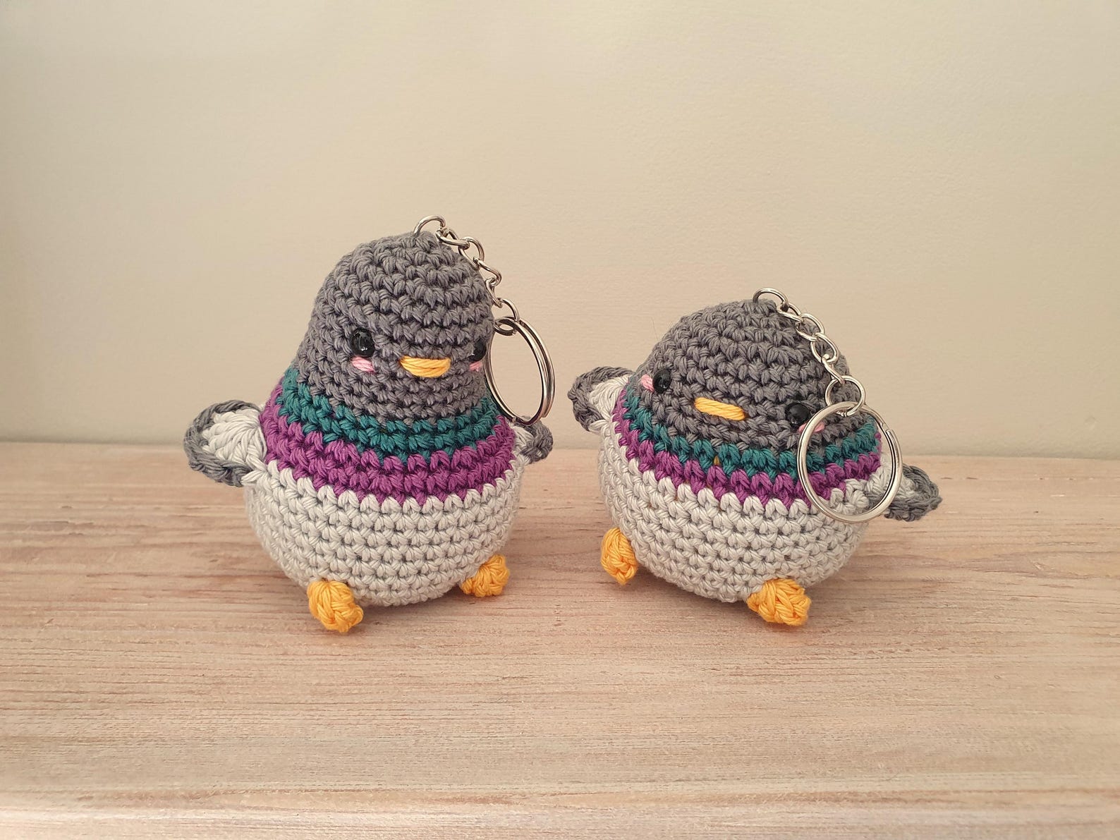 Handmade Pigeon Key Chain Plushie | Small Crochet Toy | Ideal Gift for ...