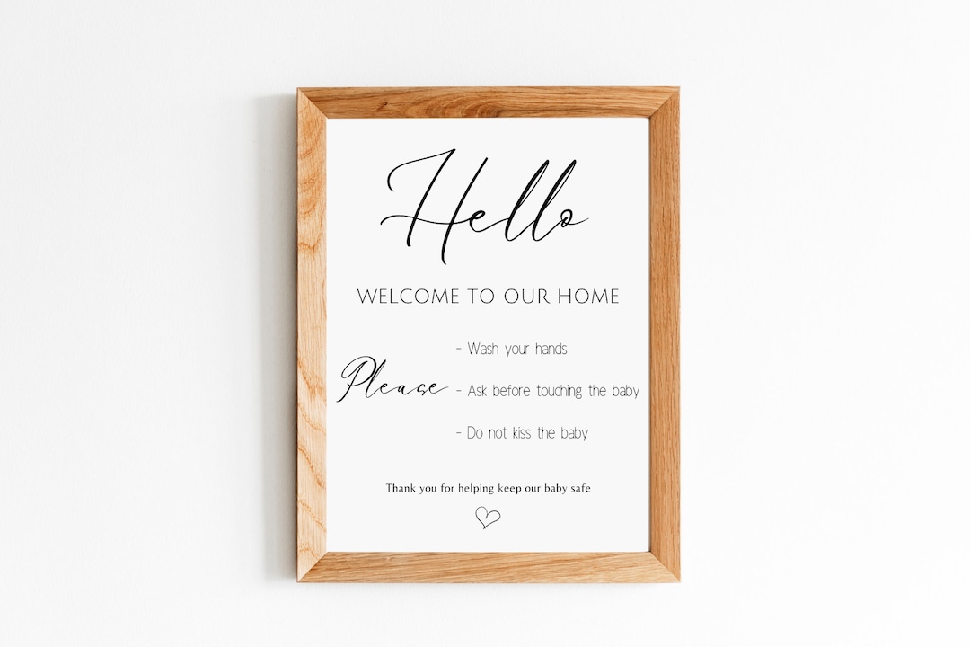 Newborn Baby Visitor House Rules Sign Boho Minimalist - Etsy