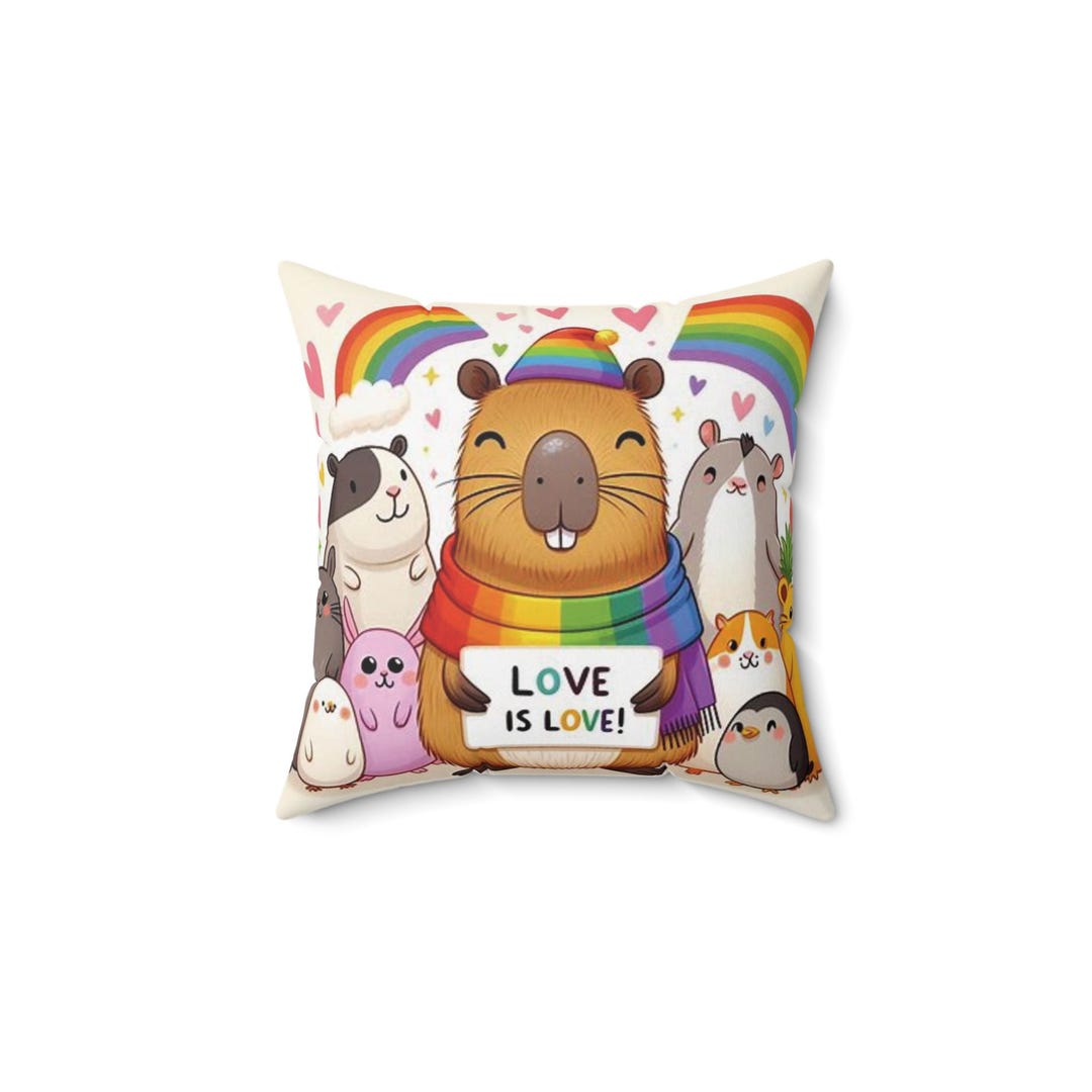 Rainbow Capybara Throw Pillow Perfect Christmas Present for Lovers - Etsy
