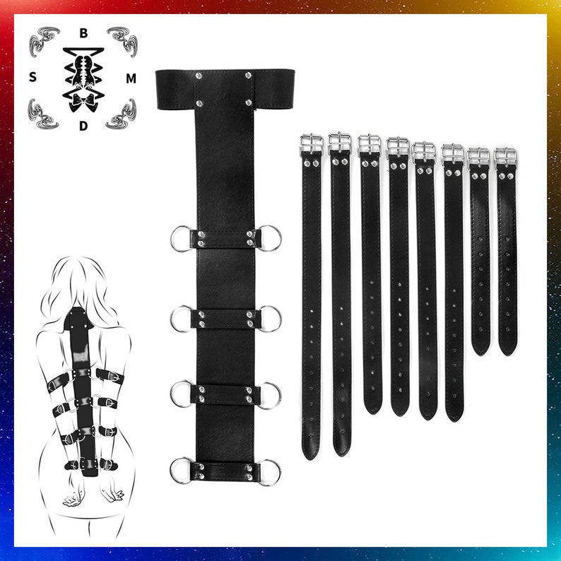 Bdsm Armbinder Trainer With Collar Set Customizableblackred Etsy