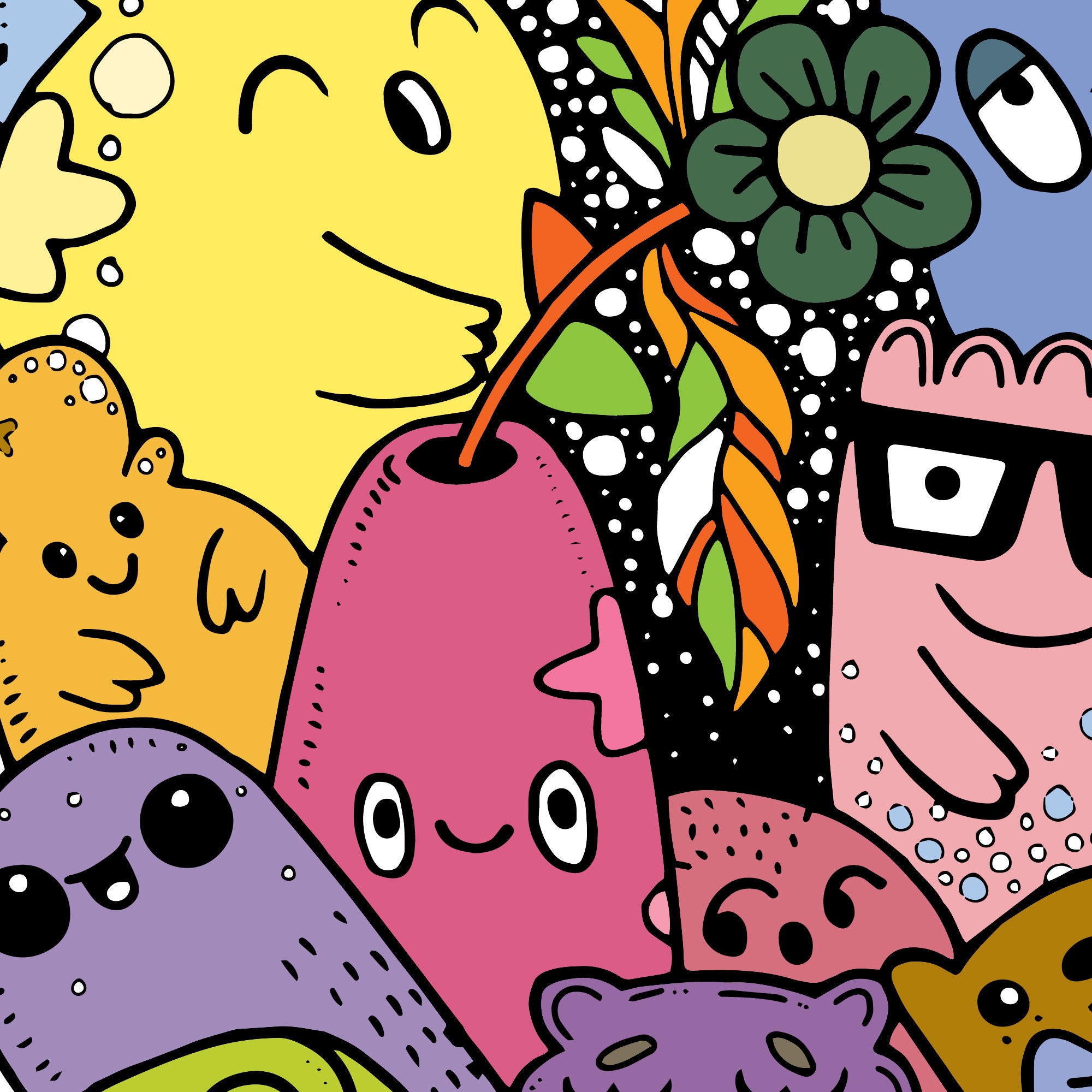 Doodle Monsters Wall Decal, Monsters Decal Vinyl Wall Art, Monsters ...