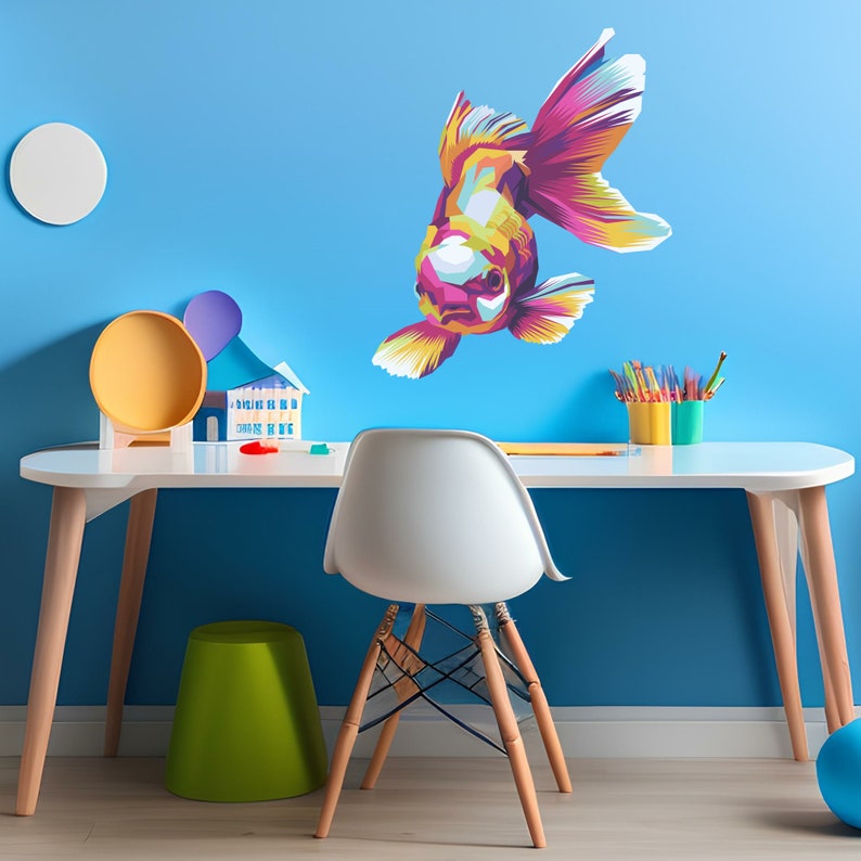 Colorful Fish Wall Decal, Japanese Fish Wall Stickers, Sea Life ...