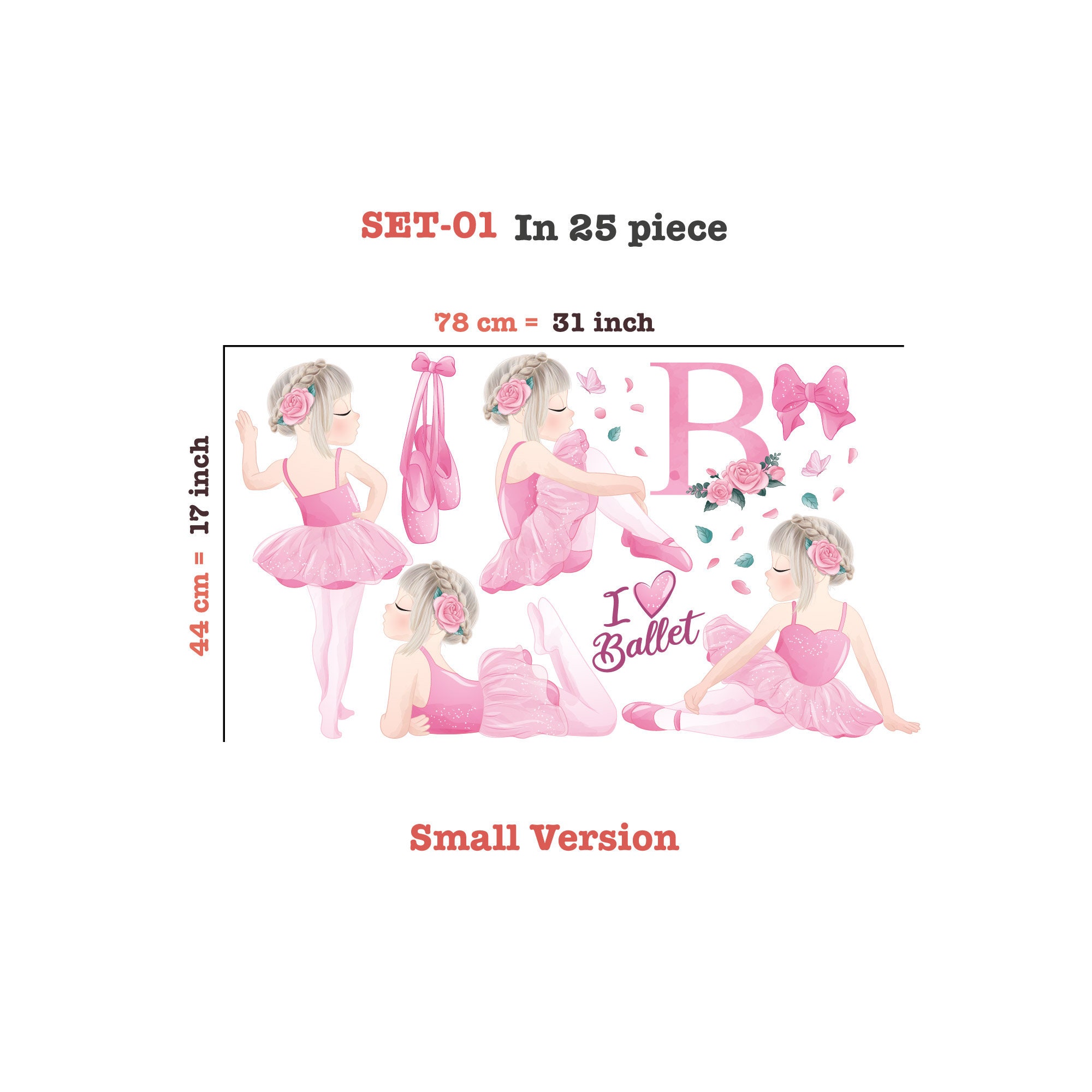 I Am Ballet Wall Decal, Pink Ballet Girls Room Decal, Nursery Decal ...