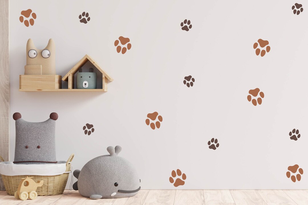 Paw Print Fabric Wall Decal, Dogs Paw Wall Sticker, Dogs Paw Windows ...