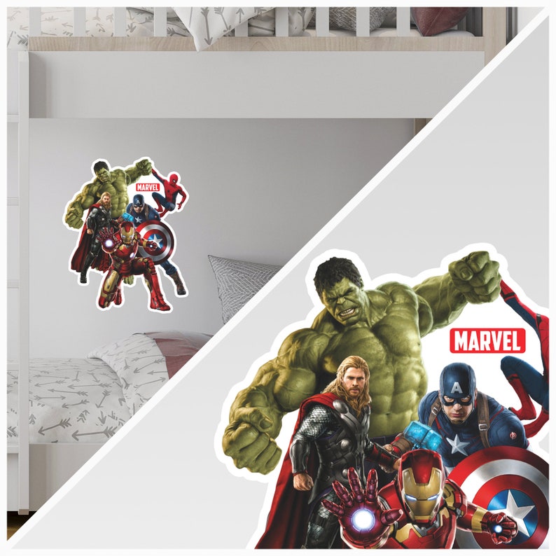 Superheroes Wall Decal Removable Avengers Wall Sticker for Instant Hero ...