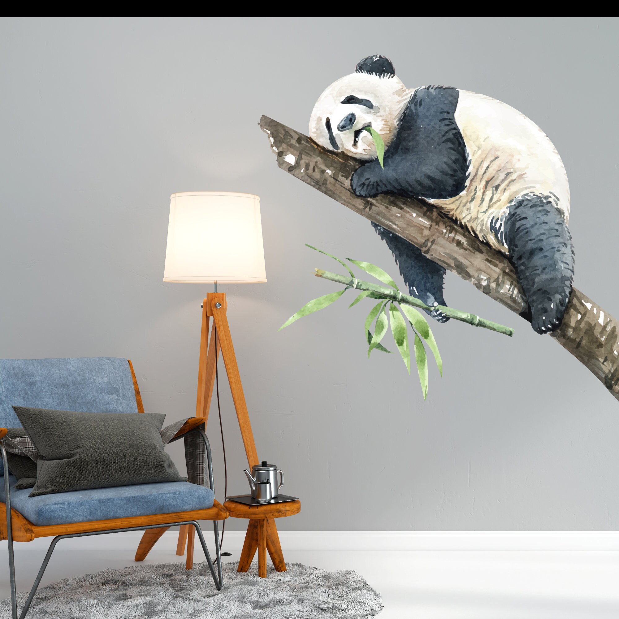 Watercolor Panda Wall Decal Kids Room Decal Panda Nursery - Etsy