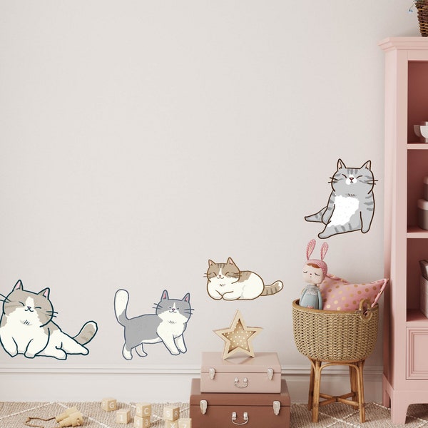 Cat Wall Sticker - Etsy