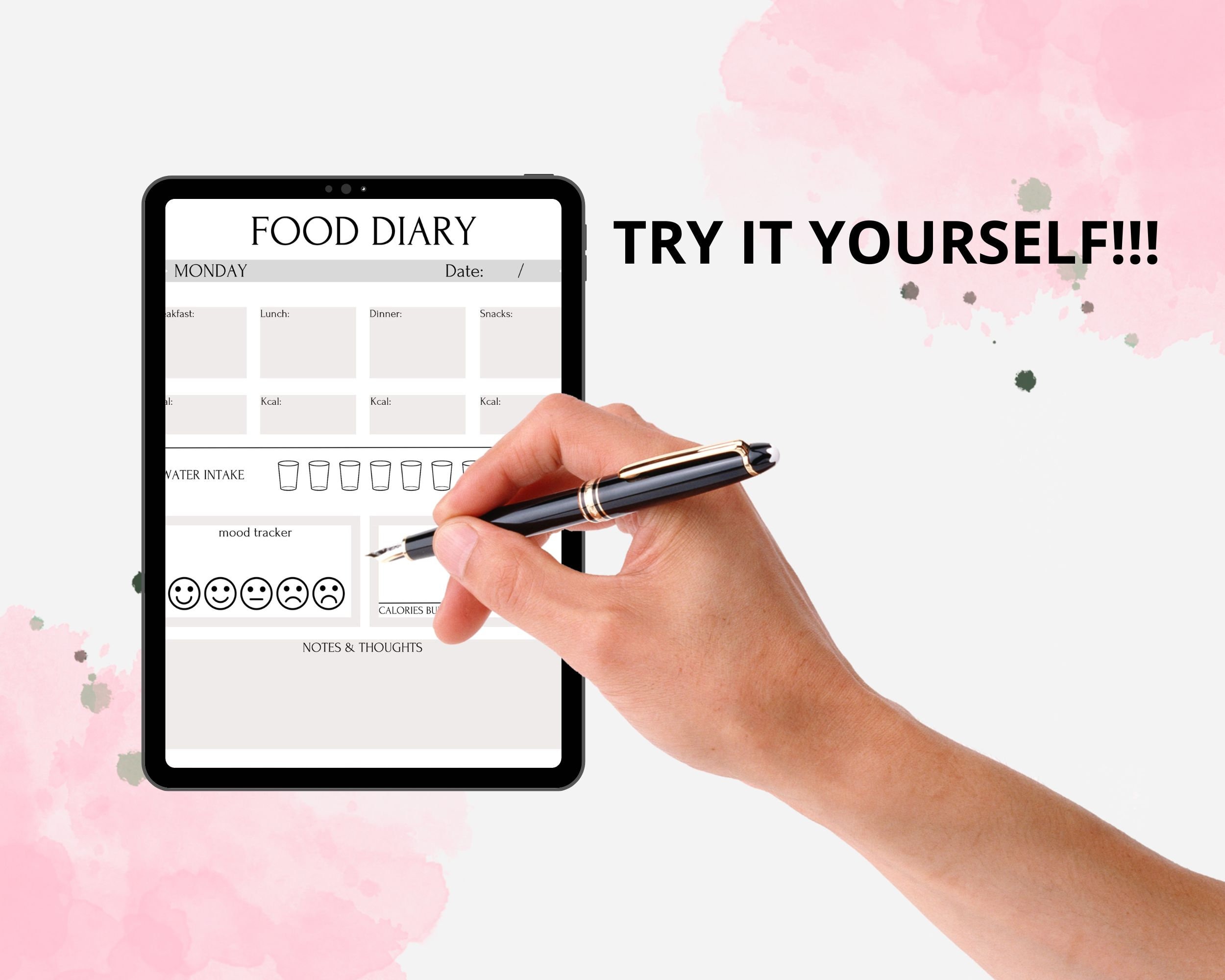 Daily Food Diary Printable, Food Journal, Calorie Tracker, Weightless ...