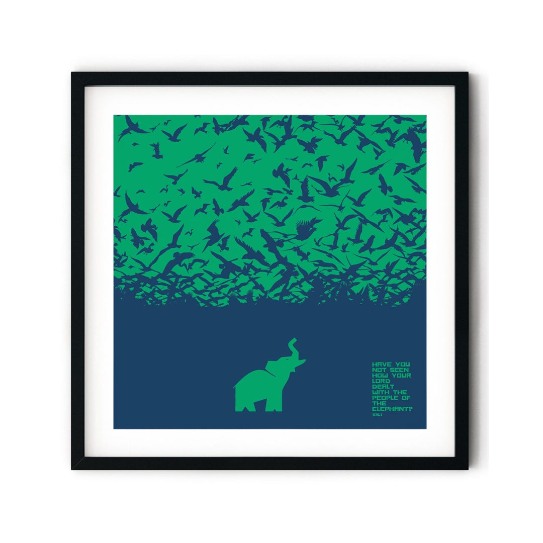 Surah Al-fil Elephant Islamic Art Print: Modern Muslim Home Decor - Etsy