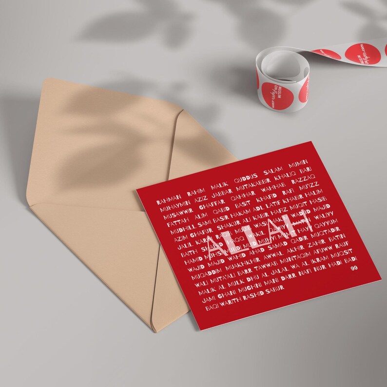 99 Names of Allah Islamic Greeting Card: Eid & Ramadan - Etsy