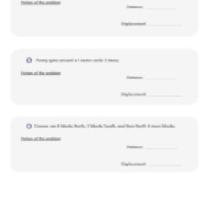 Physics Math Distance and Displacement Practice Problems Set #1 With ...