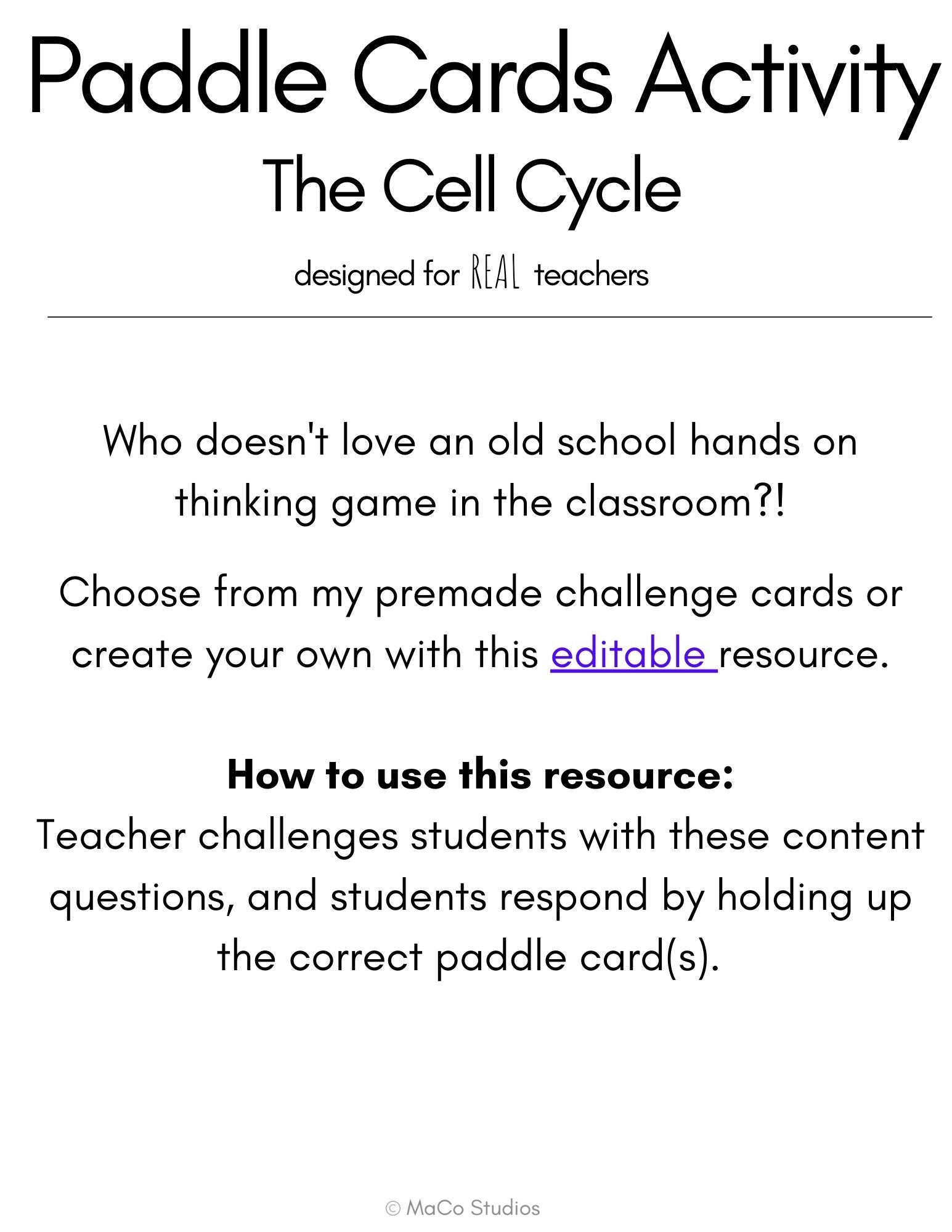 Cell Cycle: Biology Interactive Differentiated Review Activity (digital ...