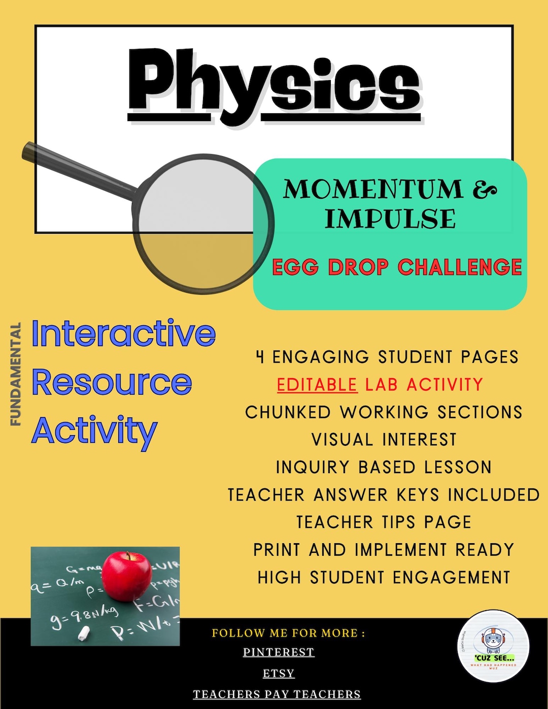 Real Egg Drop Challenge: Physics Momentum & Impulse Lab - Editable ...