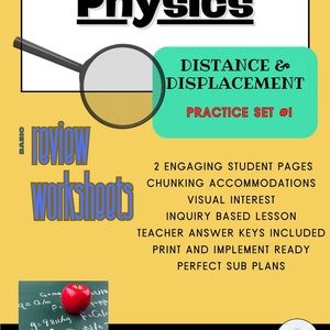 Physics Math Distance and Displacement Practice Problems Set #1 With ...