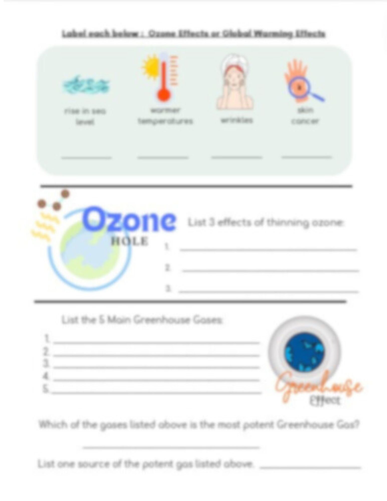 Env. Science/biology Atmosphere Pollution Ozone Destruction & Global ...