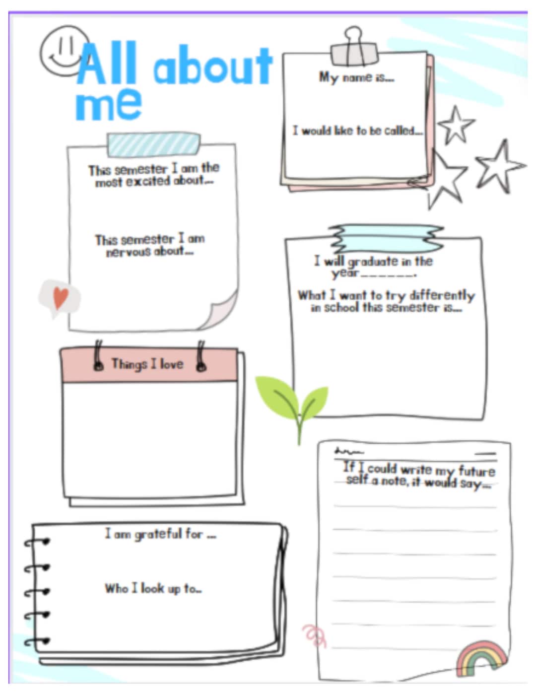 All About Me First Day of Class Teacher Activity, Getting to Know You ...