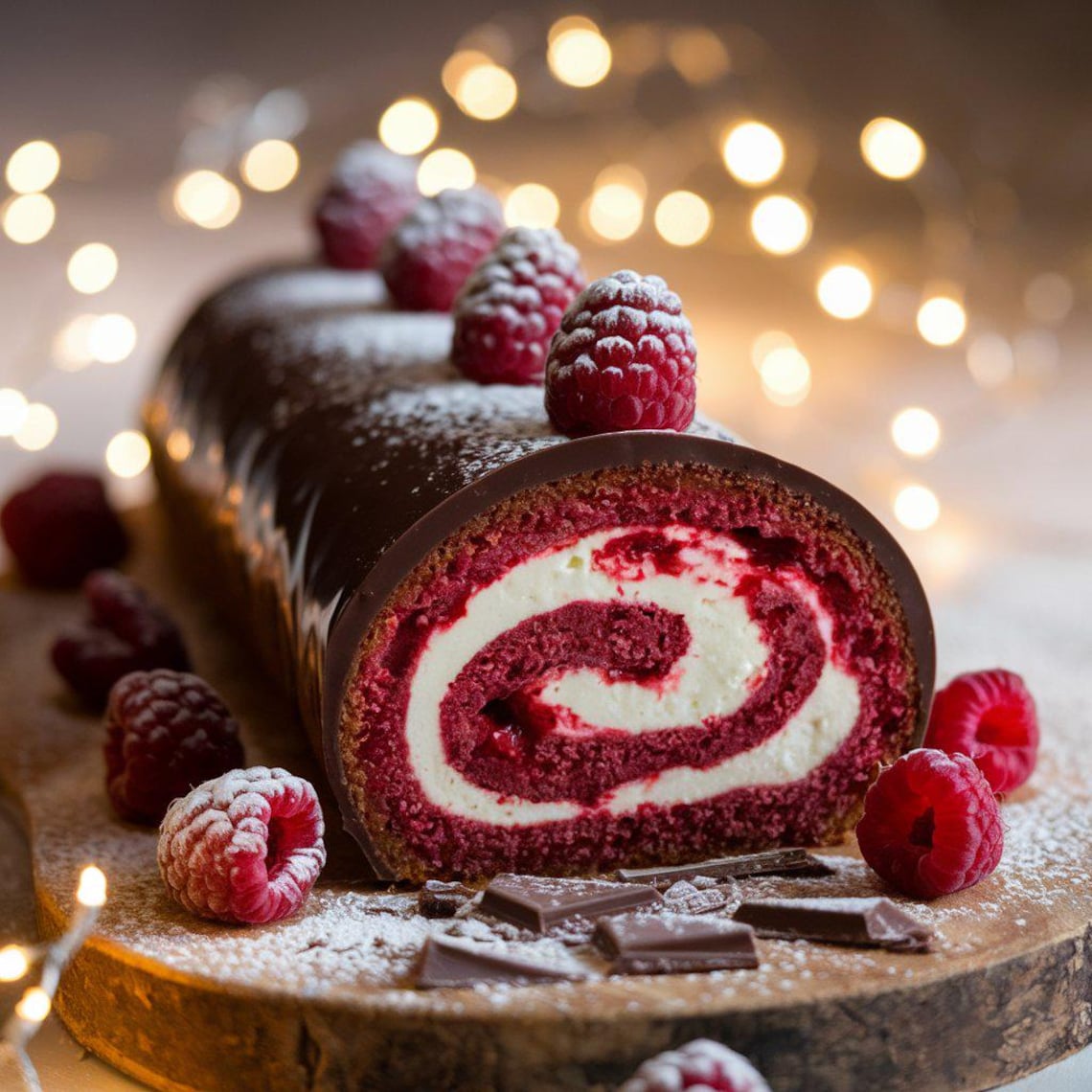 Raspberry Chocolate Yule Log Recipe | Elegant, Festive & Delicious - Etsy