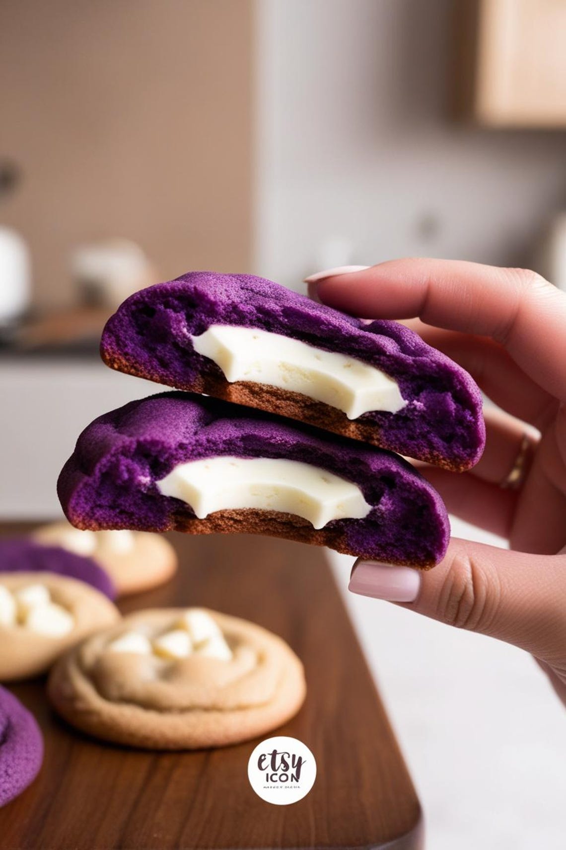 Ube Cookies Recipe | Soft & Chewy Purple Yam Delights With White ...