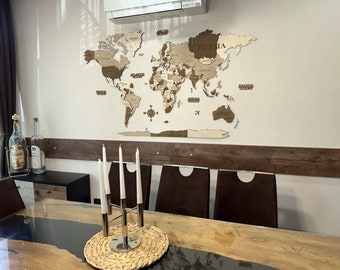 3D World Map Laser Cut File DXF, SVG - Etsy Canada