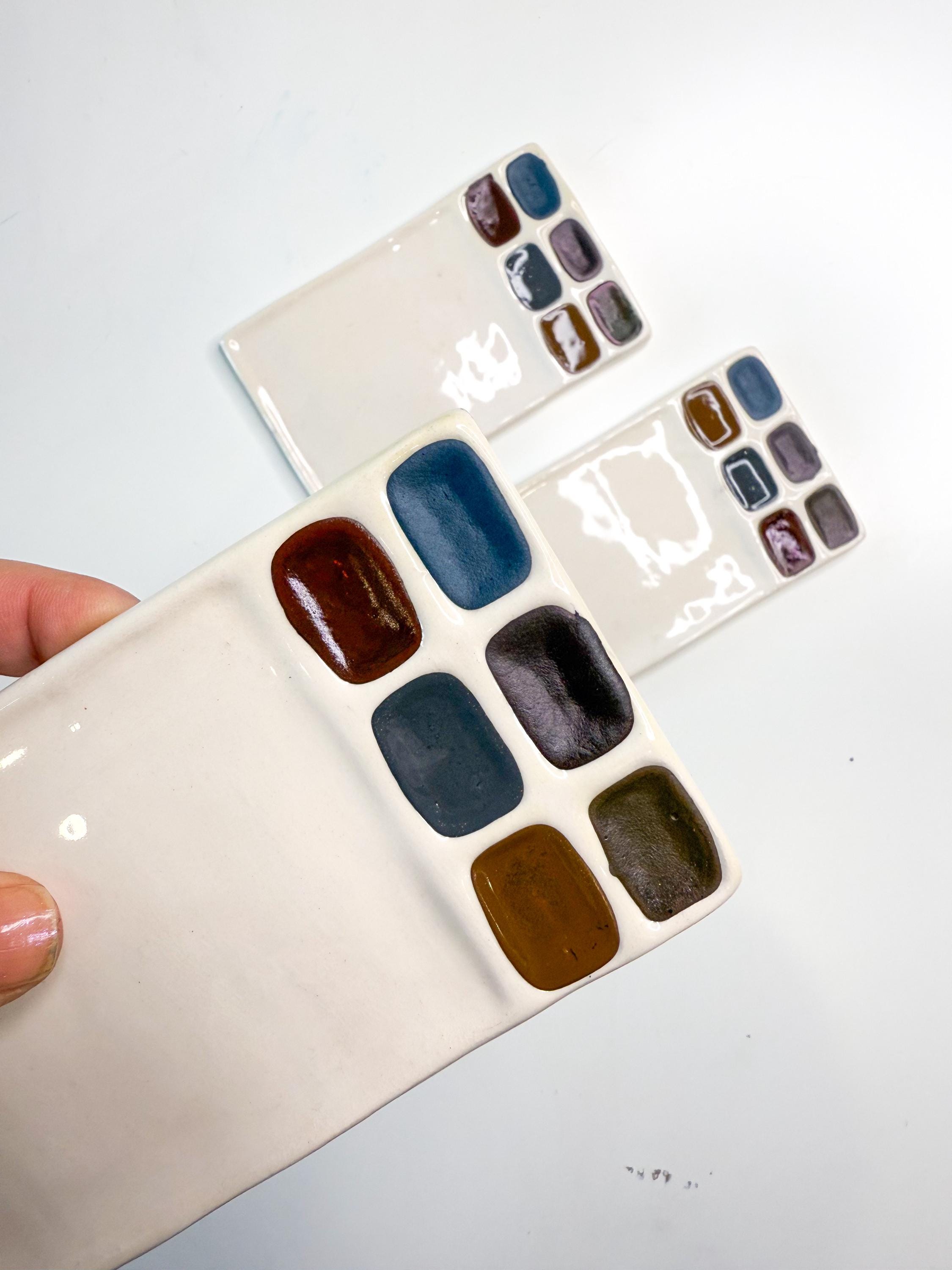 Ceramic Handmade Paint Palette, Durable Watercolor Mixing Surface ...