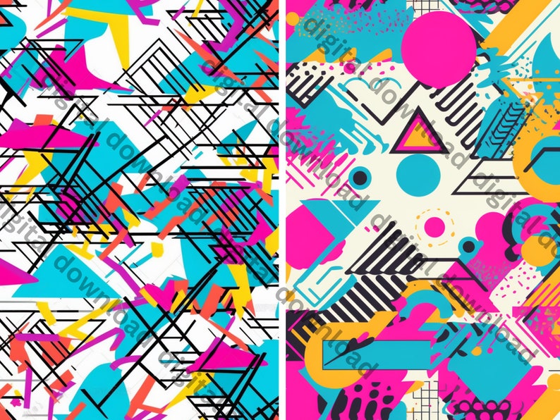 Digital Download. 80s 90s Pattern Seamless Tile Jpeg. Retro Style Jpg ...