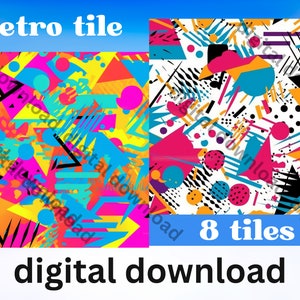 Digital Download. 80s 90s Pattern Seamless Tile Jpeg. Retro Style Jpg ...