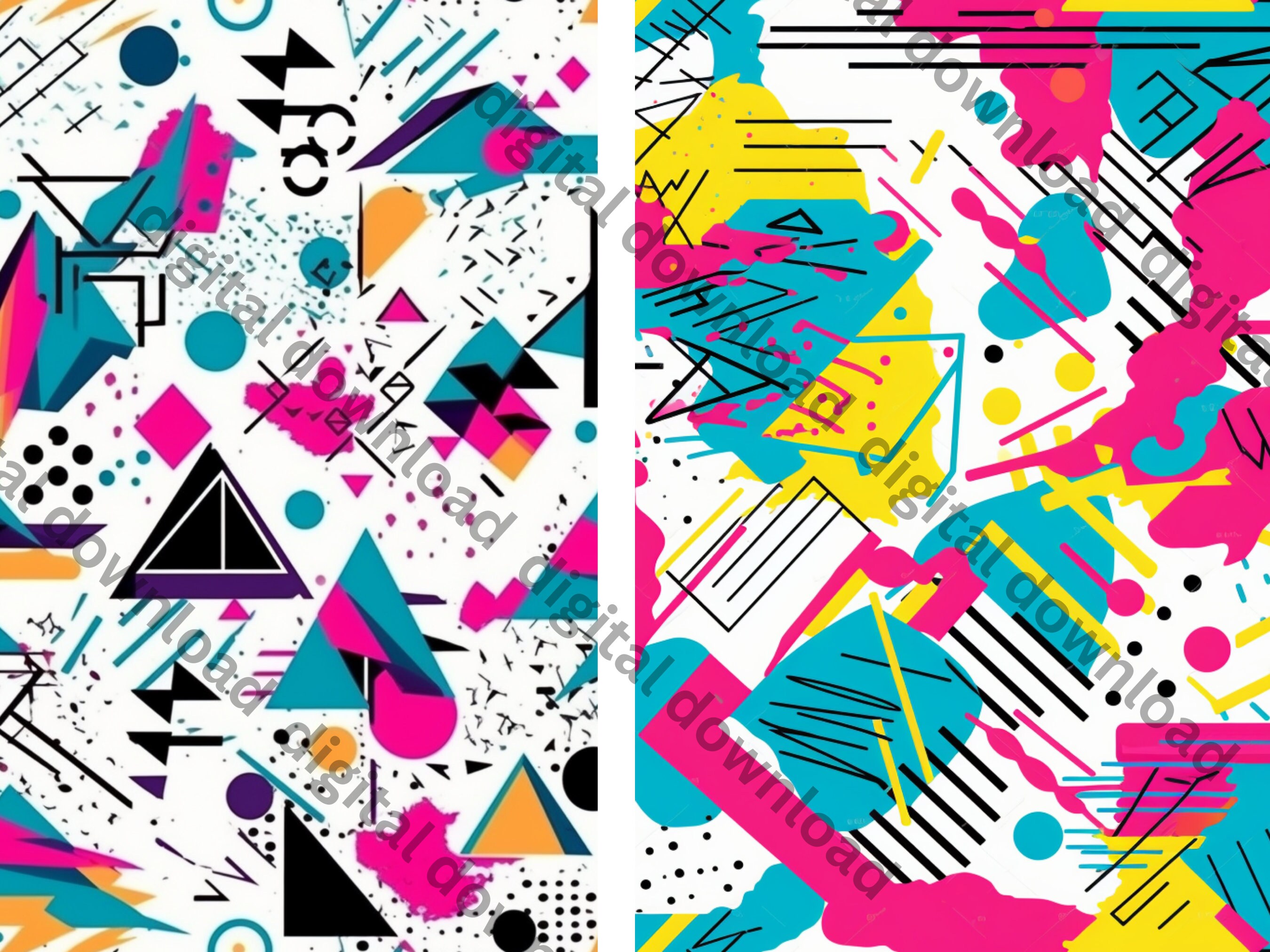 Digital Download. 80s 90s Pattern Seamless Tile Jpeg. Retro Style Jpg ...