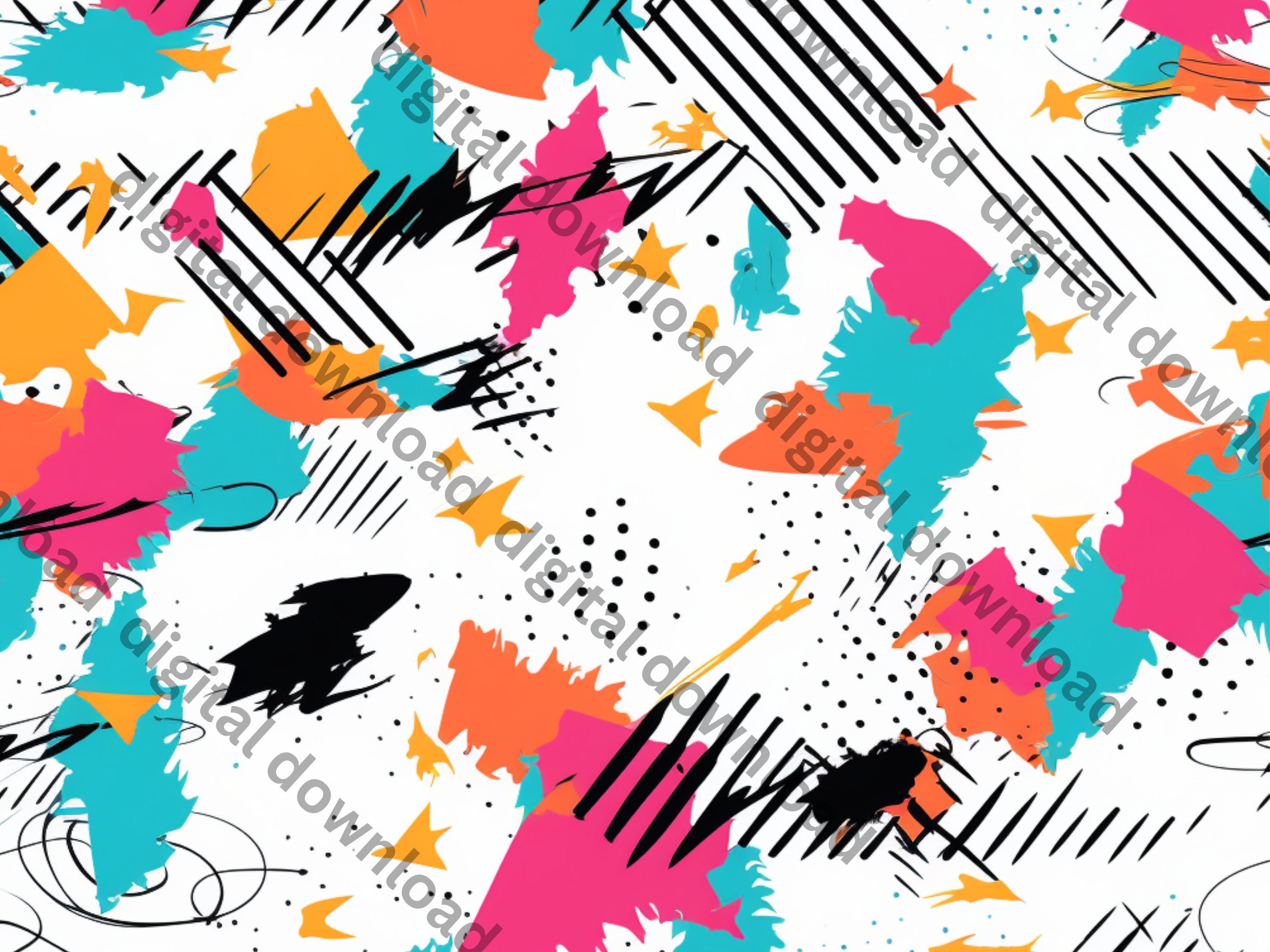 Digital Download. 80s 90s Pattern Seamless Tile Jpeg. Retro Style Jpg ...