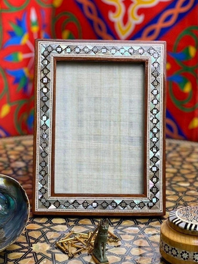 Arabesque Mosaic Picture Frame 12.7 Cm × 17.7 Cm, Mother of Pearl Frame ...