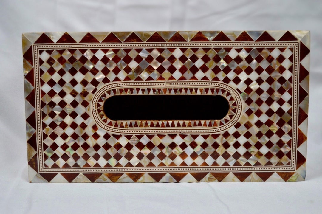 Minimalist Rustic Art Deco Wooden Mosaic Tissue Box With - Etsy